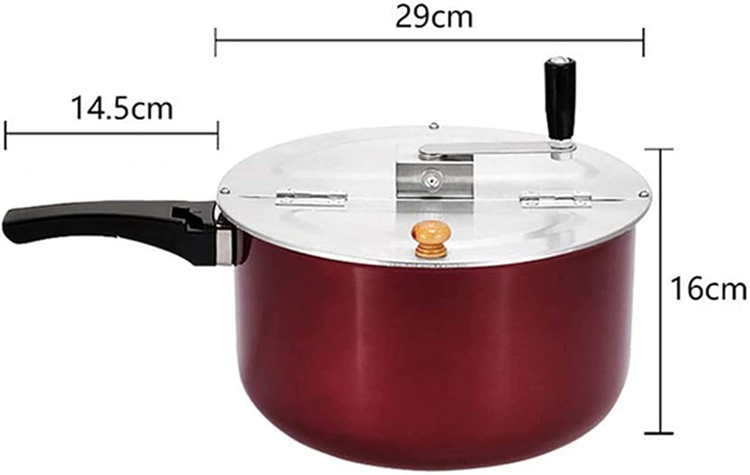 SHENGANG Stainless Steel Stovetop Popcorn Popper, Hand-Cranked Popcorn Maker, with Lid & Handle, Easily Make Classic Flavored Popcorn