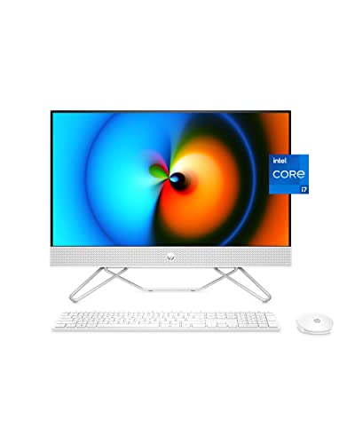 HP All-in-One Bundle PC, 23.8" Full HDMicro-Edge Touchscreen Display, 12thGeneration Intel® Core™ i7Processor, Intel® Iris® Xe Graphics, 16 GBSDRAM, 512 GB SSD,Windows11 HomeOS, Wi-Fi(24-CB1180, 2022)