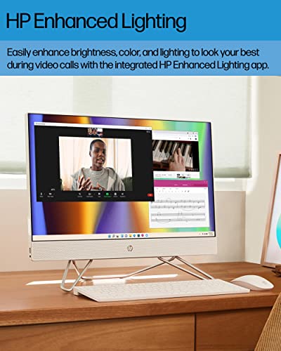 HP All-in-One Bundle PC, 23.8" Full HDMicro-Edge Touchscreen Display, 12thGeneration Intel® Core™ i7Processor, Intel® Iris® Xe Graphics, 16 GBSDRAM, 512 GB SSD,Windows11 HomeOS, Wi-Fi(24-CB1180, 2022)