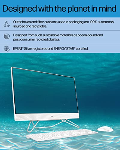 HP All-in-One Bundle PC, 23.8" Full HDMicro-Edge Touchscreen Display, 12thGeneration Intel® Core™ i7Processor, Intel® Iris® Xe Graphics, 16 GBSDRAM, 512 GB SSD,Windows11 HomeOS, Wi-Fi(24-CB1180, 2022)