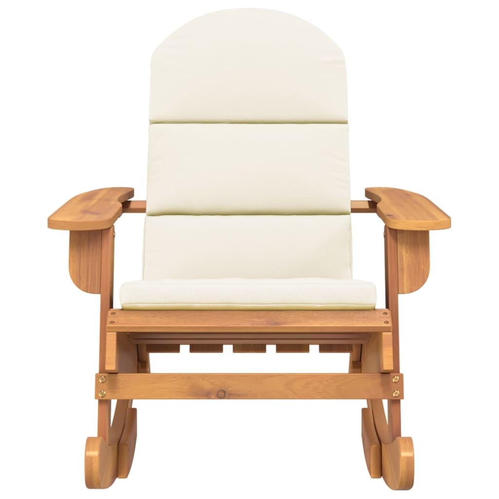Gecheer Adirondack Rocking Chair with Cushions Solid Wood Acacia