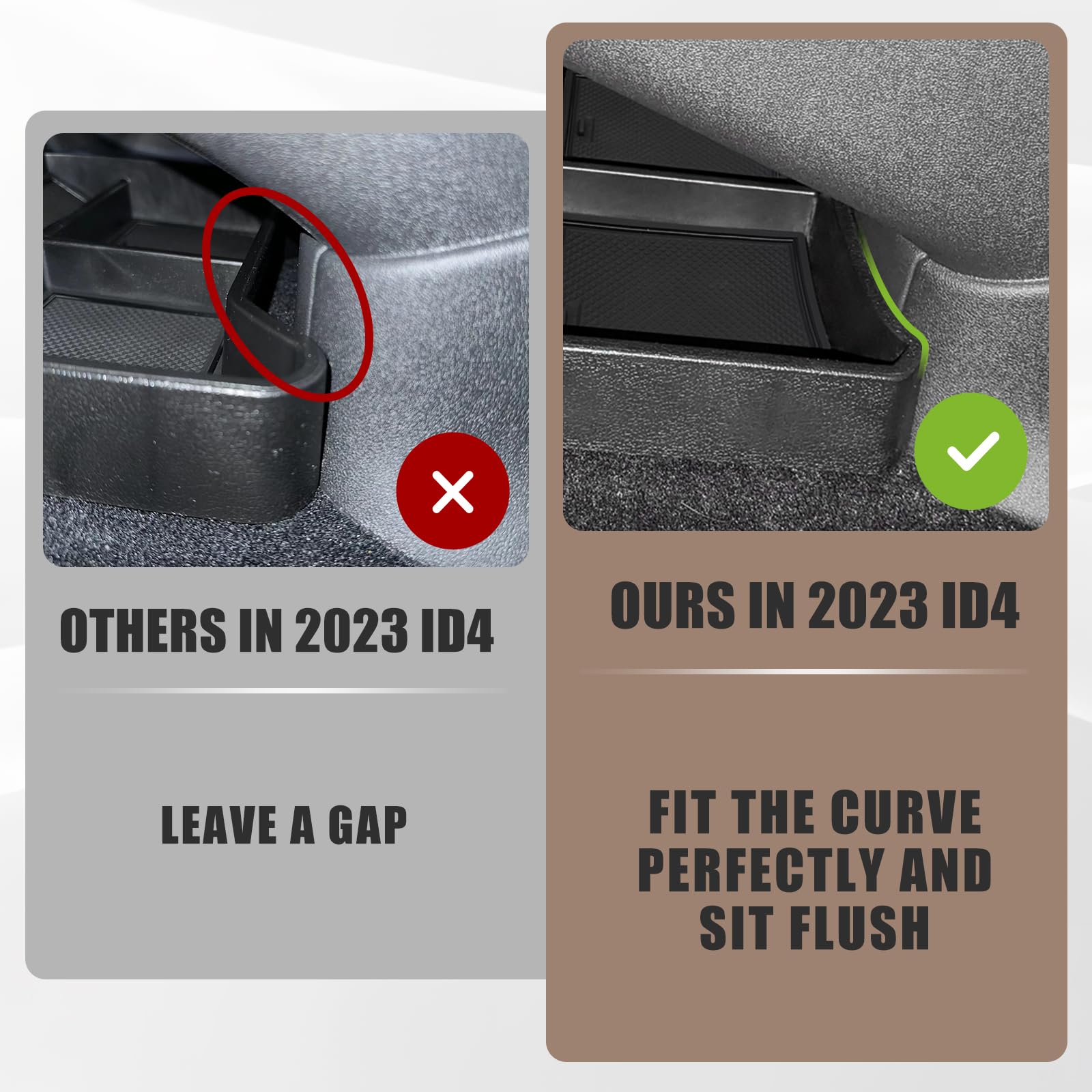 Muslogy for VW 2023 ID4 Lower Console Organizer Upgraded Storage Box Insert Tray Interior Accessories Compatible with Volkswagen ID.4 ID 4 2023 2024 ONLY