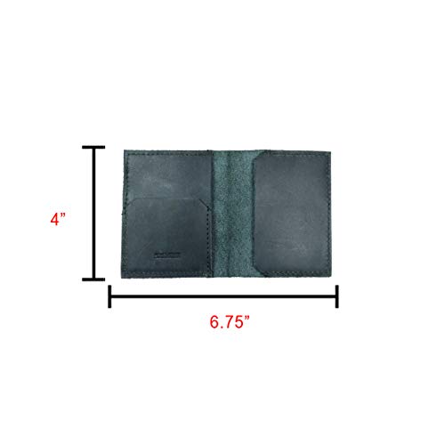 Hide & Drink, Leather Minimalist Bifold Wallet, Holds Up to 3 Cards Plus Folded Bills, Cash Organizer, Accessories, Handmade Includes 101 Year Warranty :: Charcoal Black