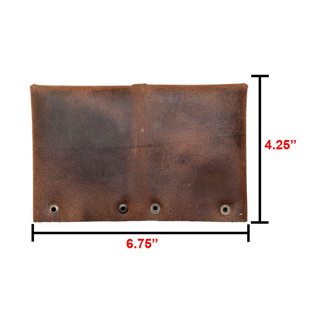 Hide & Drink, Leather Riveted Card Holder, Holds Up to 8 Cards Plus Folded Bills/Rustic/Wallet/Accessories/Money Organizer/Case, Handmade :: Bourbon Brown