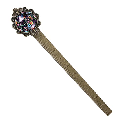 Colorful Flower Leaves Vintage Brass Bookmarks, Crown Reading Page Insert, Classical Reading Book Pages Marks