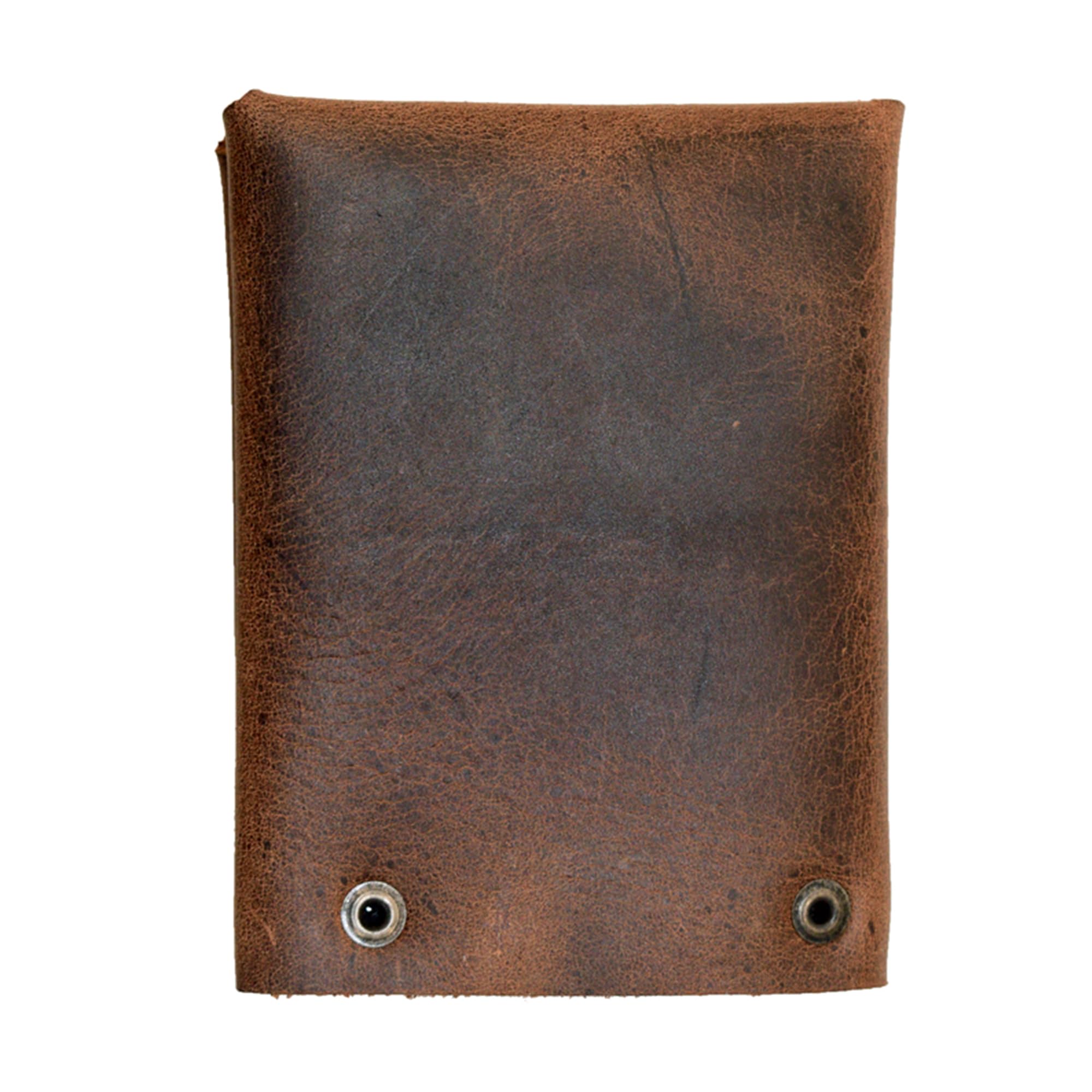 Hide & Drink, Leather Riveted Card Holder, Holds Up to 8 Cards Plus Folded Bills/Rustic/Wallet/Accessories/Money Organizer/Case, Handmade :: Bourbon Brown