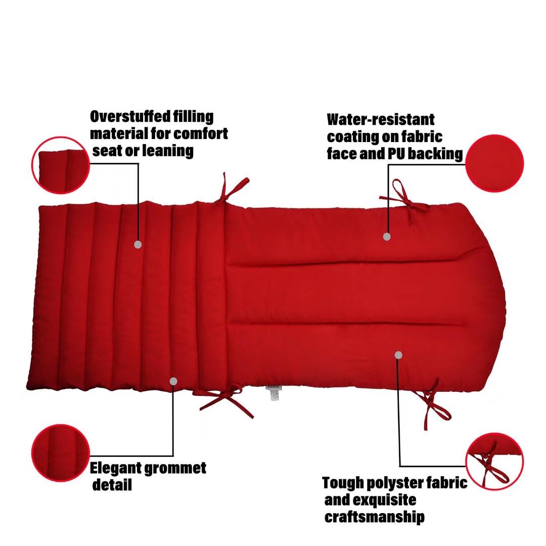 Kunste Adironack Chair Cushions Indoor Outdoor Furniture Cushions Patio Seating Cushions Red