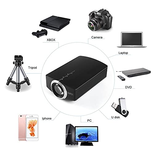 FZZDP YG500/YG510 Mini Projector Support 1080P 1800Lumen Portable LCD LED Projector Home Cinema USB Beamer Bass Speaker ( Size : YG500 )