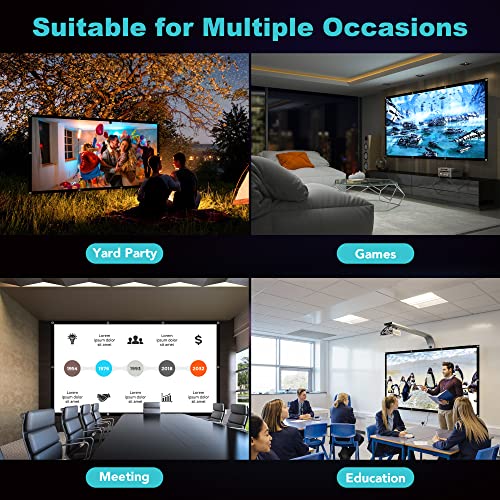 Projector Screen 100 inch, COI Outdoor Movie Screen 16:9 Foldable and Anti-Crease,Portable Projector Screen for Home Theater Outdoor Indoor Support Double Sided Projection