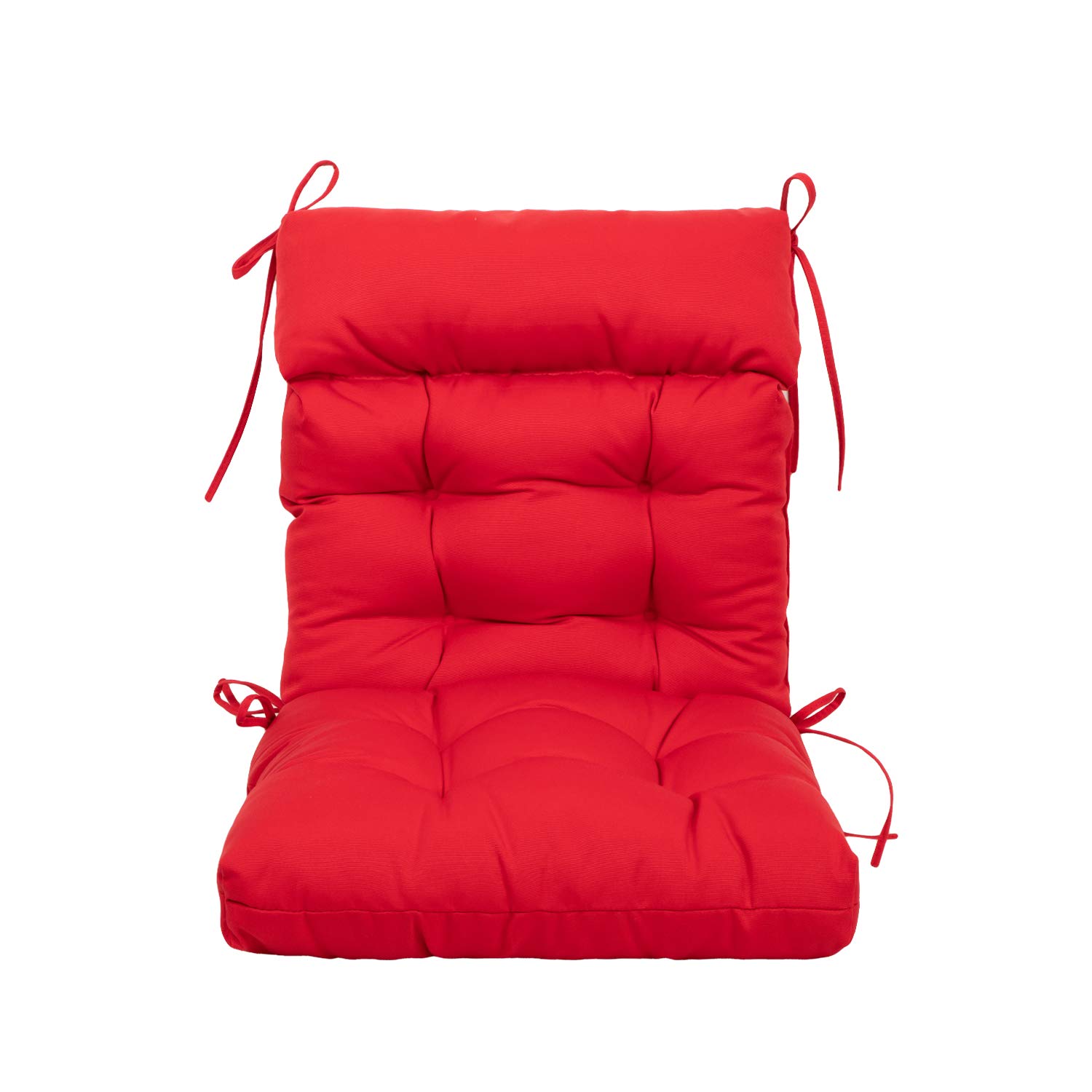 ARTPLAN Outdoor Cushions of Adirondack Chair with High Back Wicker Tufted Pillow for Outdoor Furniture Set of 1, 44"X21"X4", Red