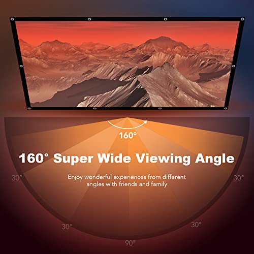 Projector Screen 100 inch, COI Outdoor Movie Screen 16:9 Foldable and Anti-Crease,Portable Projector Screen for Home Theater Outdoor Indoor Support Double Sided Projection