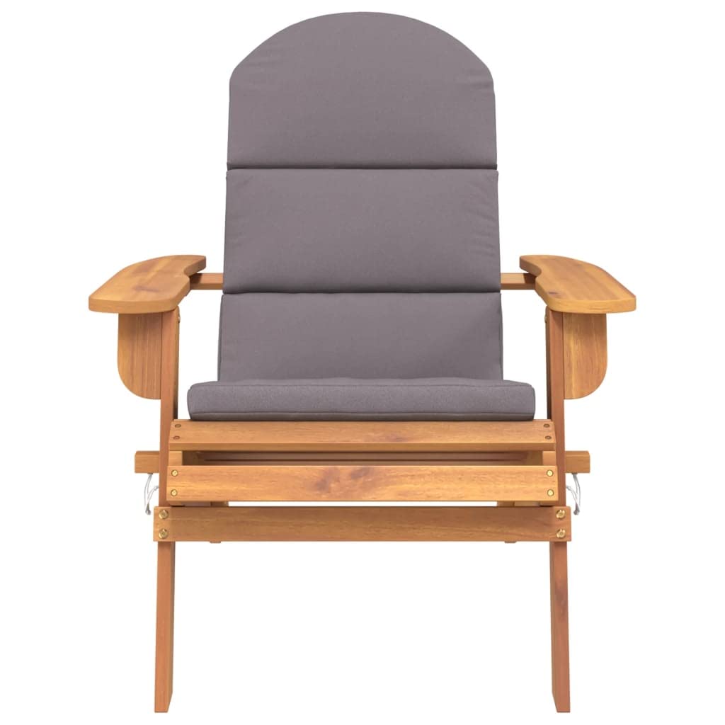Gecheer Adirondack Patio Chair with Cushions Solid Wood Acacia 1102511A