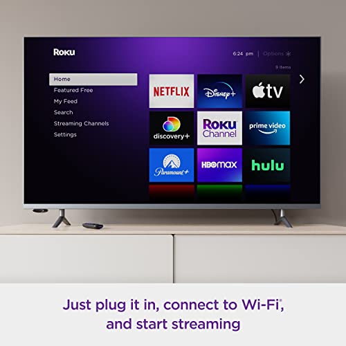 Roku Express (New, 2022) HD Streaming Device with High-Speed HDMI Cable and Simple Remote (no TV controls), Guided Setup, and Fast Wi-Fi
