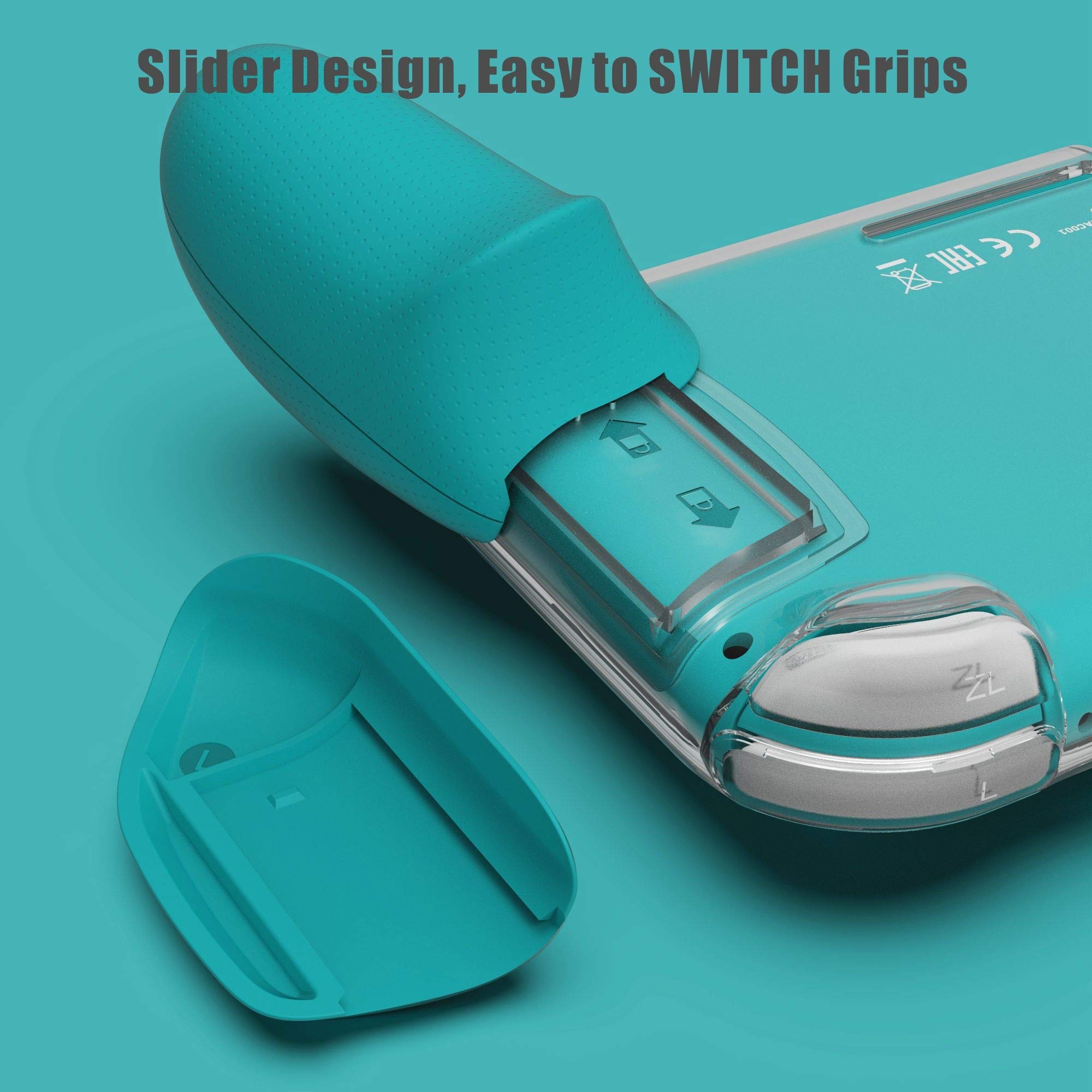 Skull & Co. GripCase Lite Bundle: A Comfortable Protective Case with Replaceable Grips [to fit All Hands Sizes] for Nintendo Switch Lite- Coral