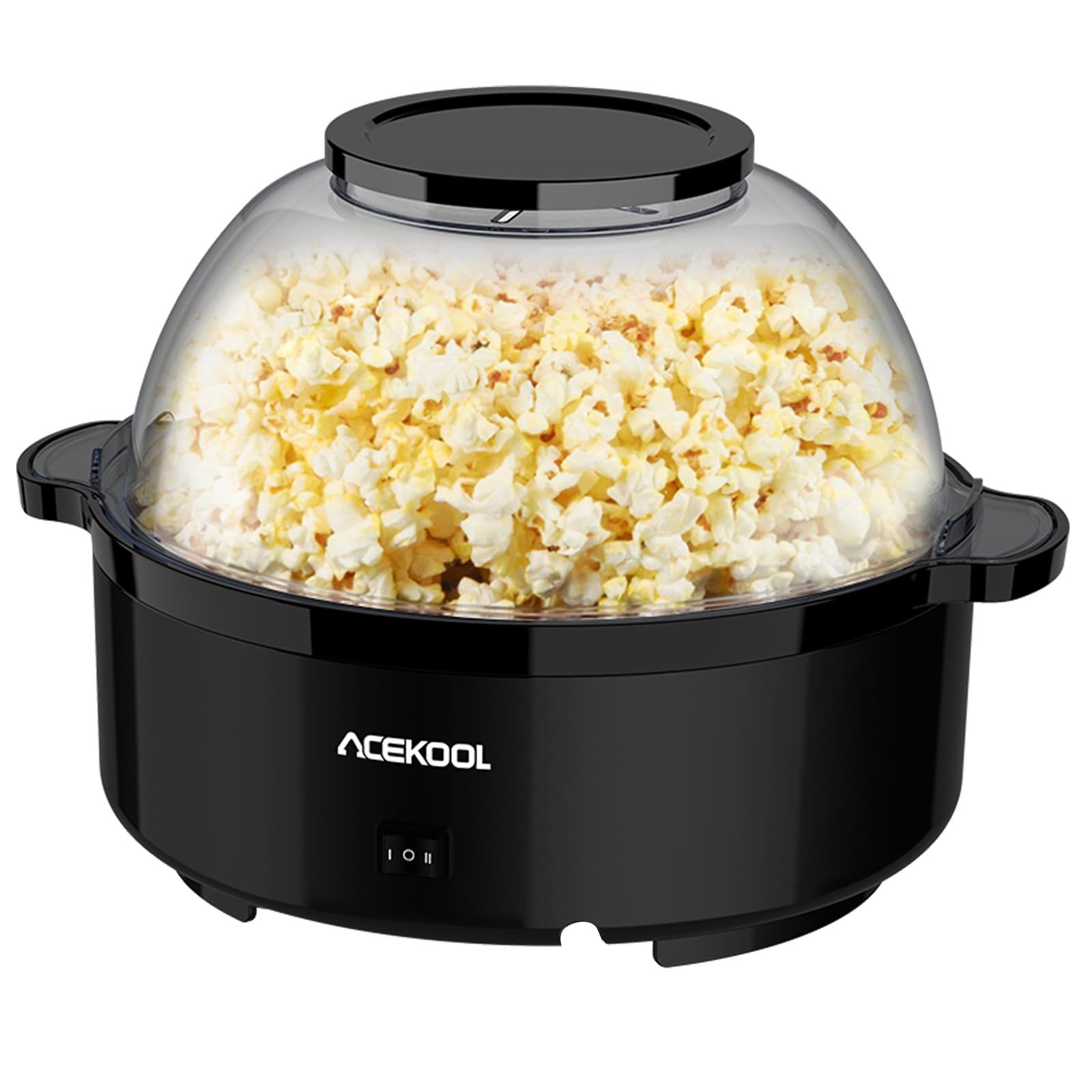 Stir Popcorn Popper, Electric Hot oil Popcorn Popper Maker with Nonstick Plate and Clear Bowl, Popcorn Machine 10-Cup Great for Home Party Kids