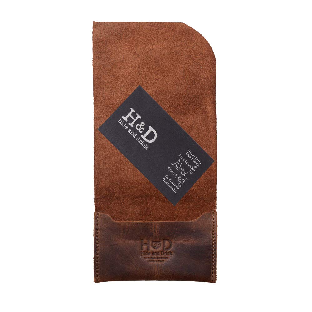 Hide & Drink, Leather Cash & Card Holder/Wallet/Flat Bills/Organizer/Stylish/Minimalist, Handmade Includes 101 Year Warranty :: Bourbon Brown