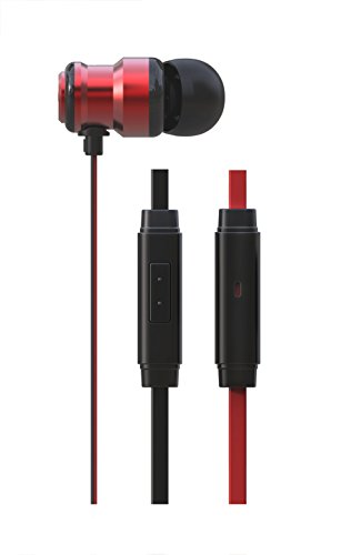 Zelher MX-10 in-Ear Headphones with Mic Earbuds with in-Line Control and 10mm Dual Drivers for Superior Sound Quality - Stylish, Tangle-Free Cables (Red)