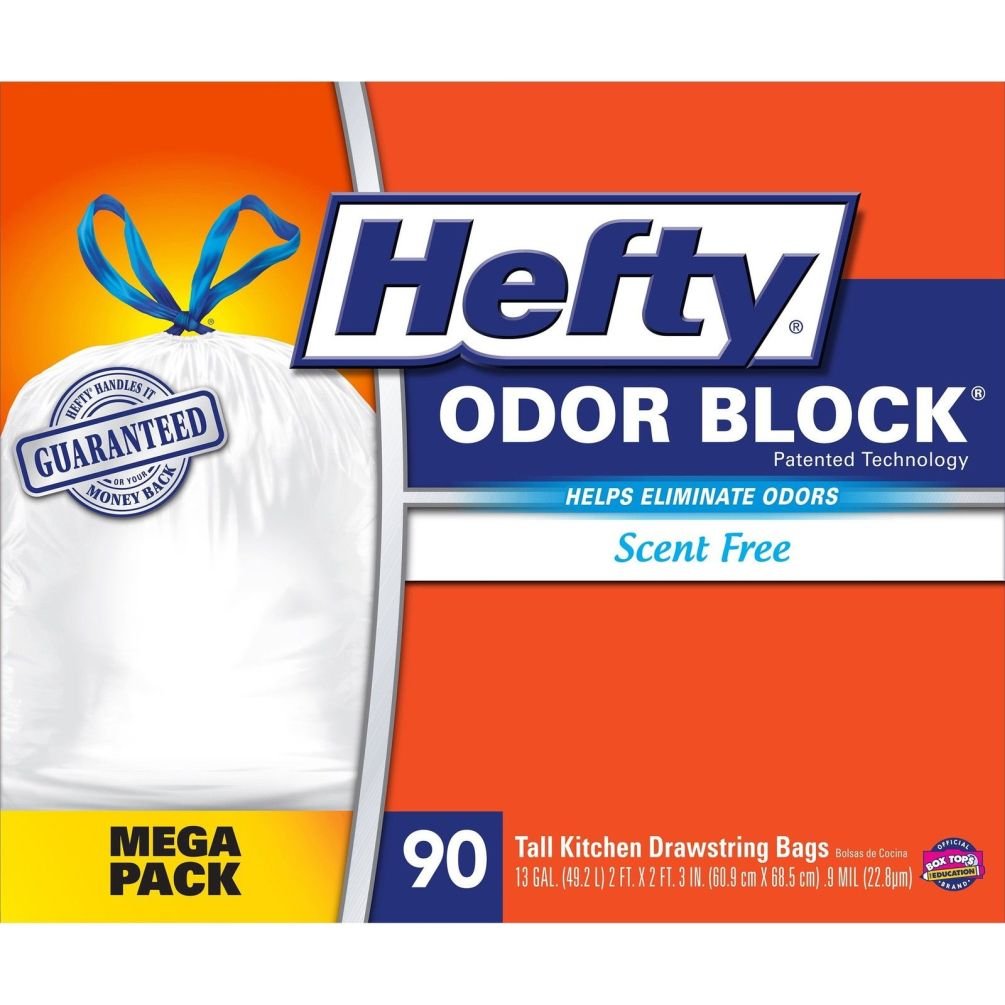 Hefty Odor Block Tall Kitchen Trash Bags - 90 Count