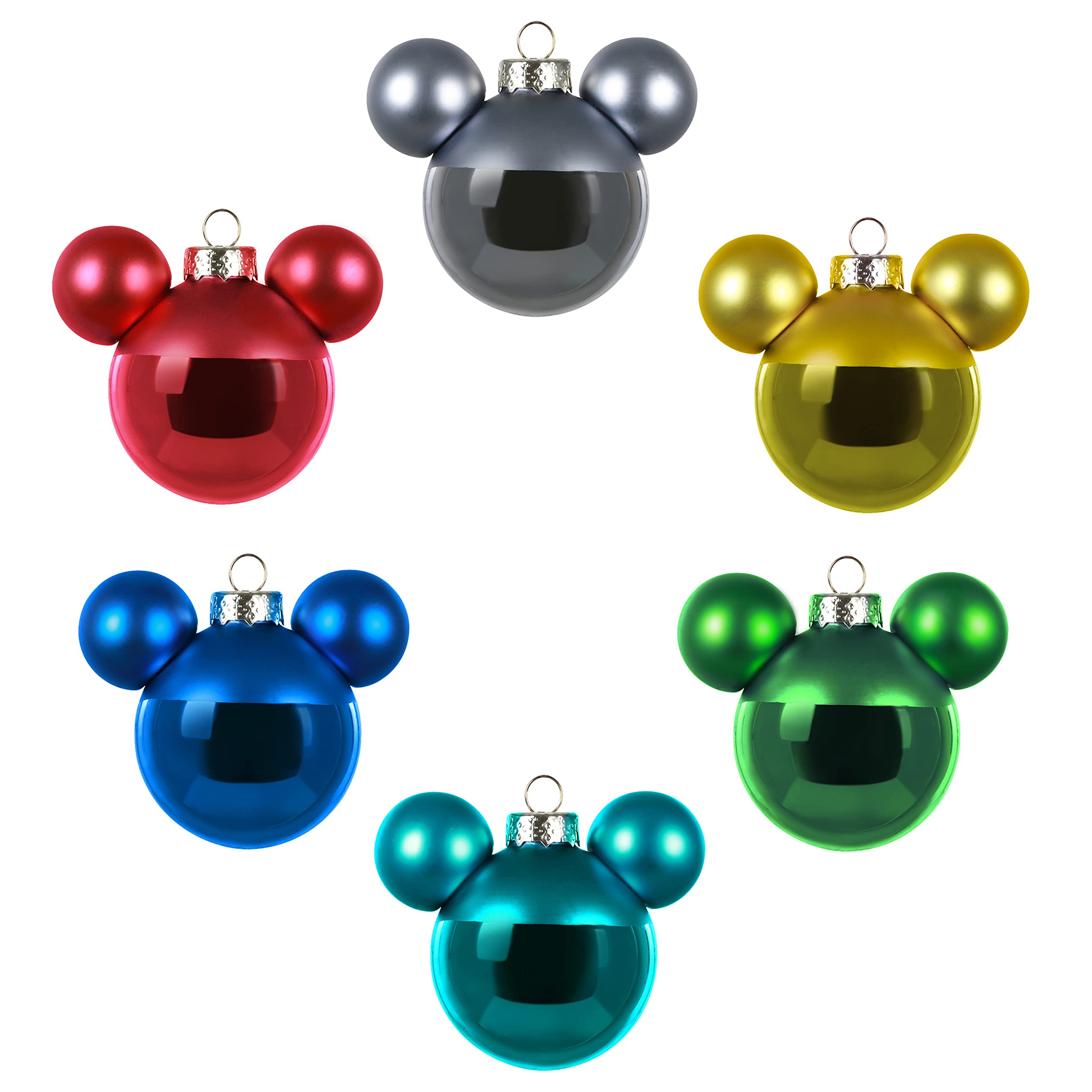 Hallmark Keepsake Christmas Ornament 2022, Disney Mickey Mouse, Glass Set of 6