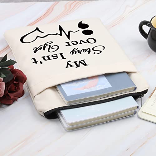 Zuo Bao Semicolon Book Pouch Semicolon Gift My Story Isn't Over Yet Suicide Awareness Book Sleeve Inspirational Gift Keep Going Gift(My Story Isn't Over Yet)