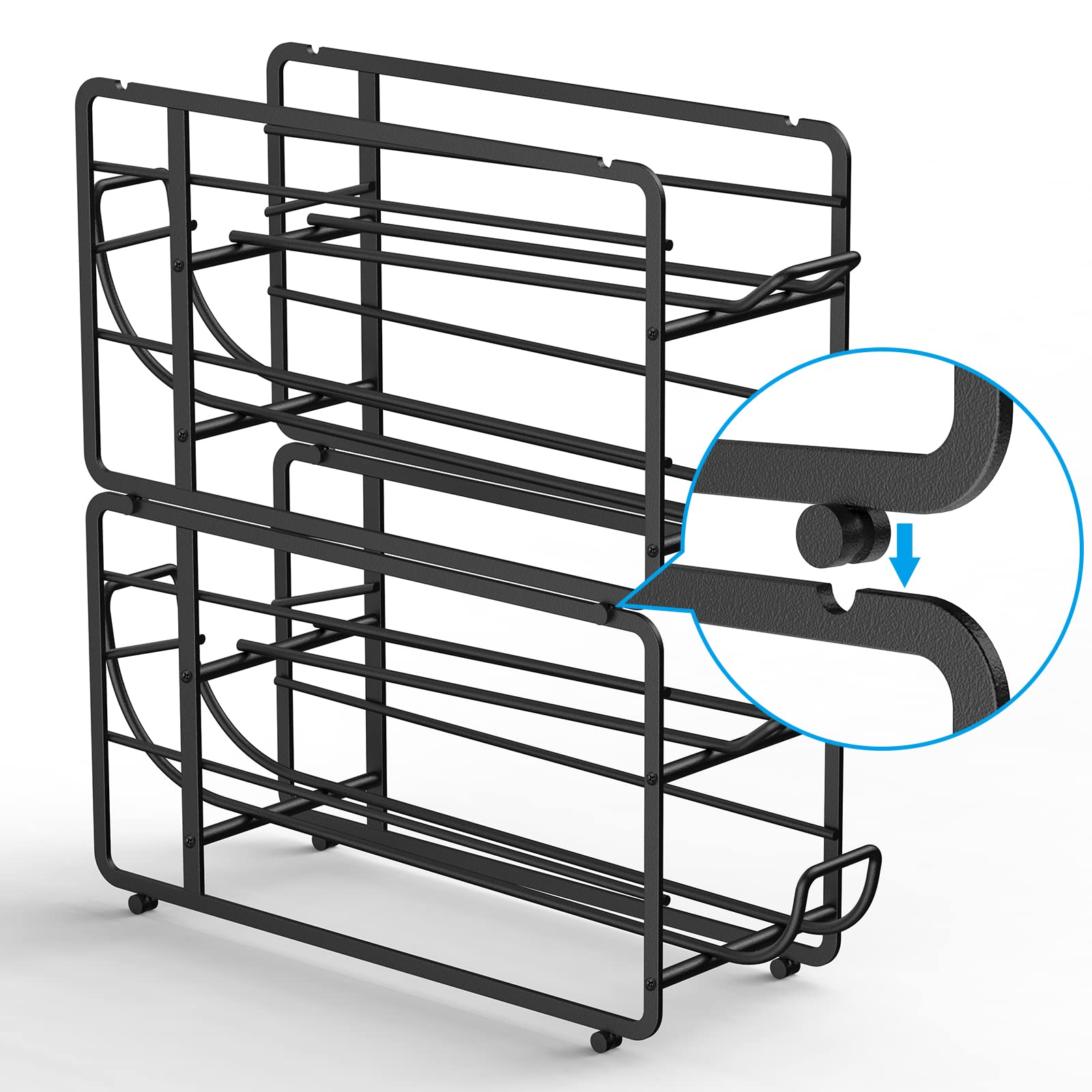 CANYAVE Can Orgaziner for Pantry, Can Organizer Can Storage Dispenser Rack for Pantry, Cabinet, Kitchen 3-Tier (Black)