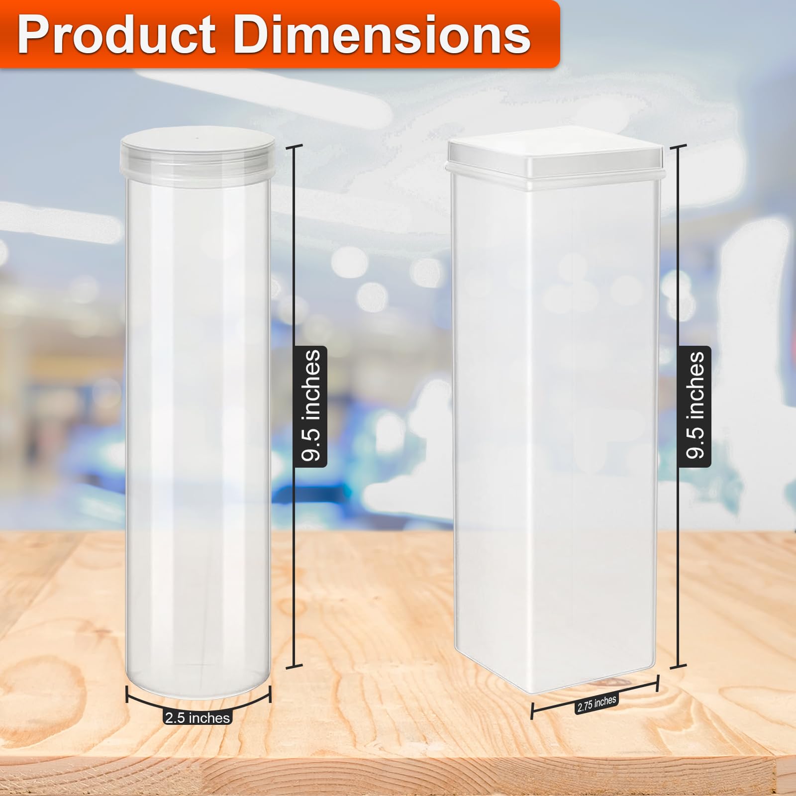 Home-X Set of 2 - Saltine Cracker Sleeve Storage Container/Cookie Stay Fresh Keeper, 1 Round and 1 Square