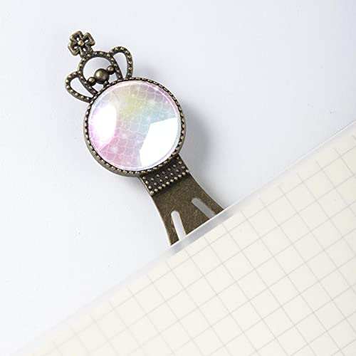 Mermaid Fish Scale Vintage Bookmark Gift Box Set for Students Teachers School Library Page Holder with Crystal Glass