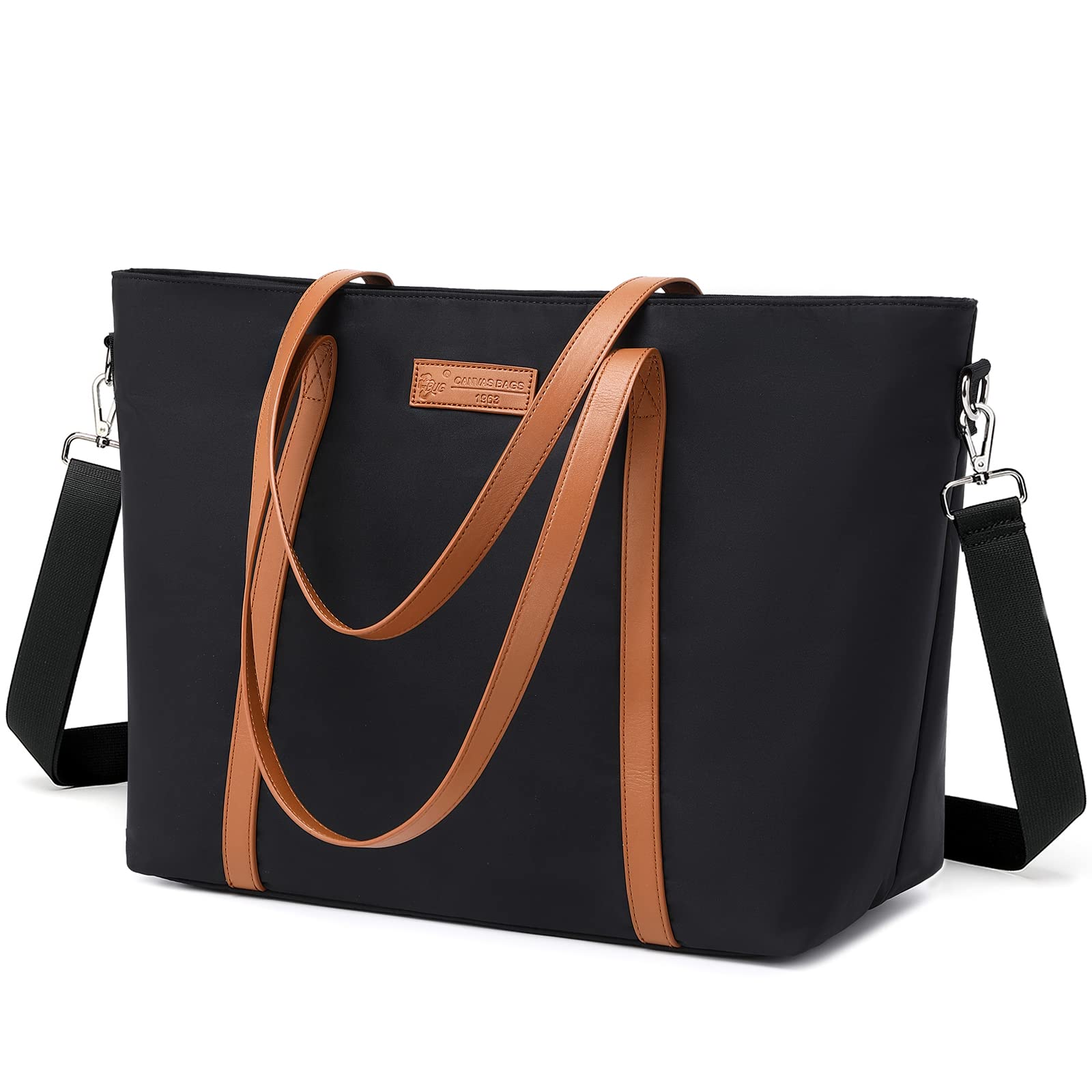 Tote Bag for Women, Bags for Women Teacher Work Laptop Tote Bags fit 15.6 Inch Computer Nurse Shoulder Office Satchel Bag Large Zippered Totes Carryon Travel Purse Lightweight Handbag Waterproof