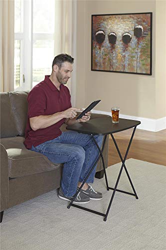 COSCO Multi-Purpose, Adjustable Height Personal Folding Activity Table, 2 Pack, Black
