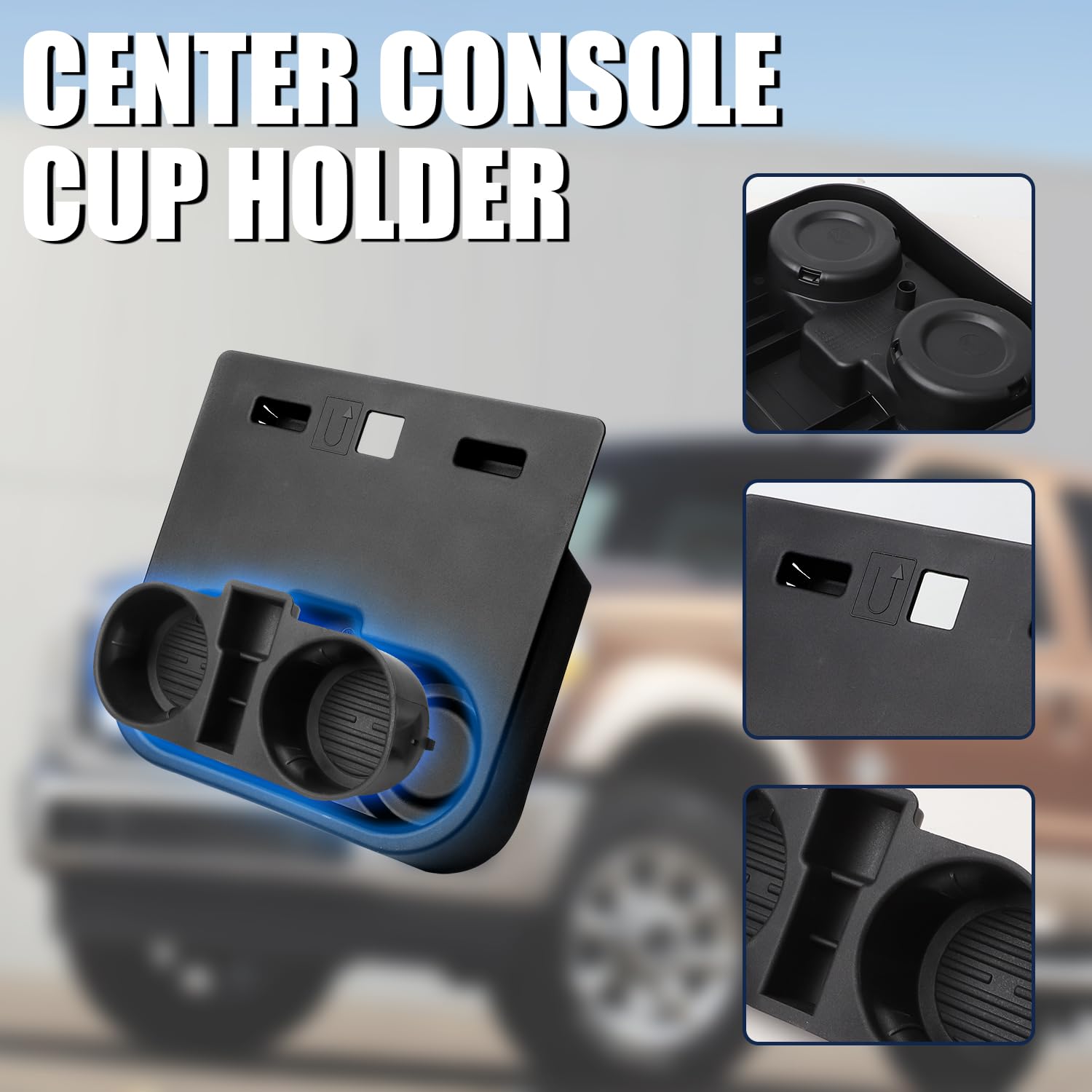 Front Center Console Cup Holder HC3Z-2813562-AB Compatible for Ford F150 2015-2020,F250 F350 F450 Super Duty 2017-2022 Truck Cup Holder Front Seat