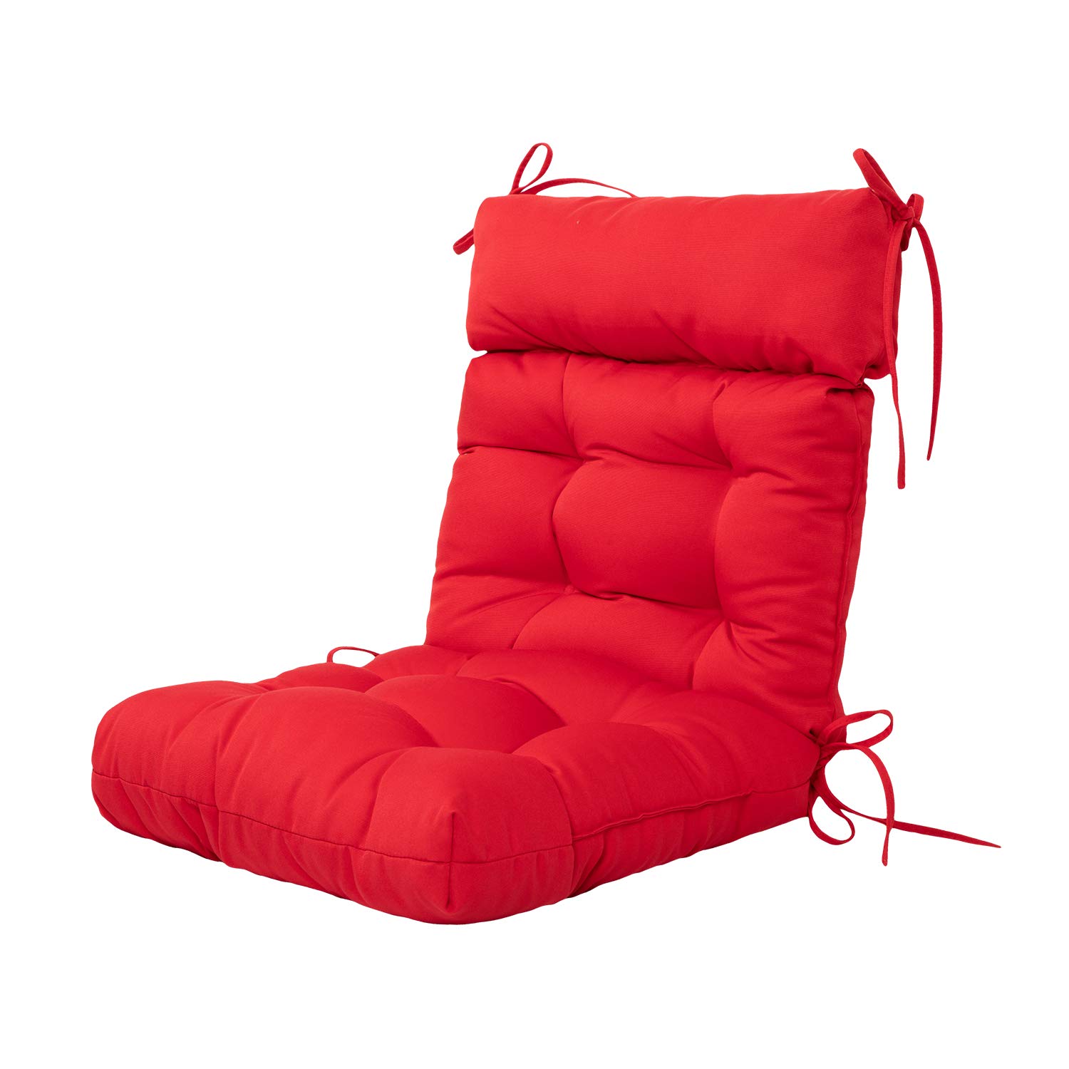 ARTPLAN Outdoor Cushions of Adirondack Chair with High Back Wicker Tufted Pillow for Outdoor Furniture Set of 1, 44"X21"X4", Red