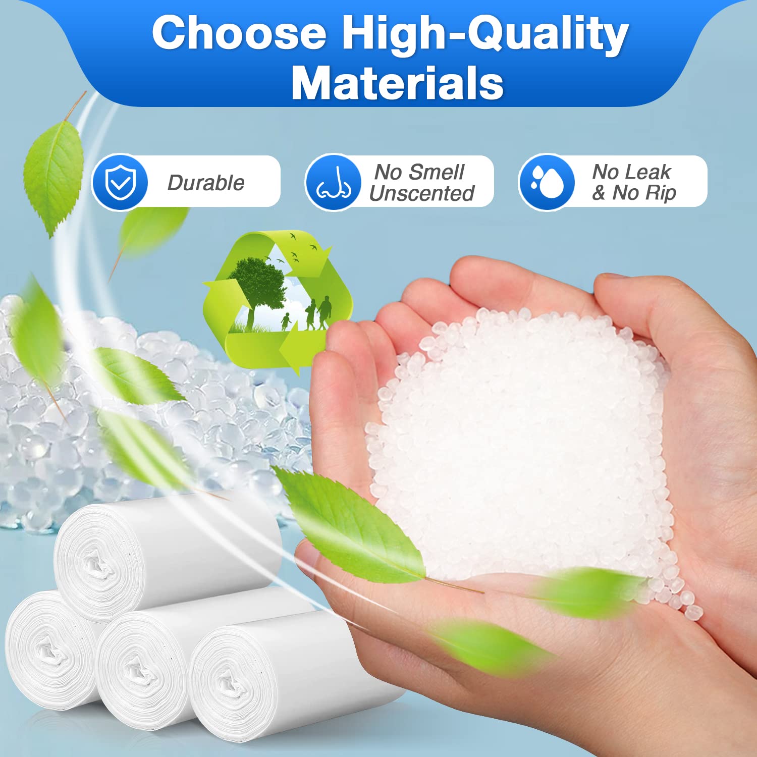 Charmount Small Trash Bags 1.2 Gallon, 102 Count Garbage Bags Bathroom Trash Can Liners,fit 4.5-5 Liter Clear