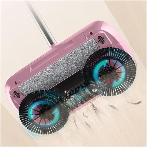 Wet Dry Vacuum Cleaner Broom Robot Vacuum Cleaner Floor Home Kitchen Sweeper Mopping Sweeping Machine Magic Handle Household Electric Floor Mops Floor Cleaning (C : Blue1)