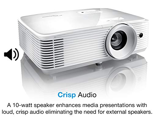 Optoma EH335 1080p DLP Professional Projector | Bright 3,600 Lumens | Business Presentations & Classrooms | Network Control | Up to 15,000-Hr Lamp Life | Speaker Built in | Portable Size
