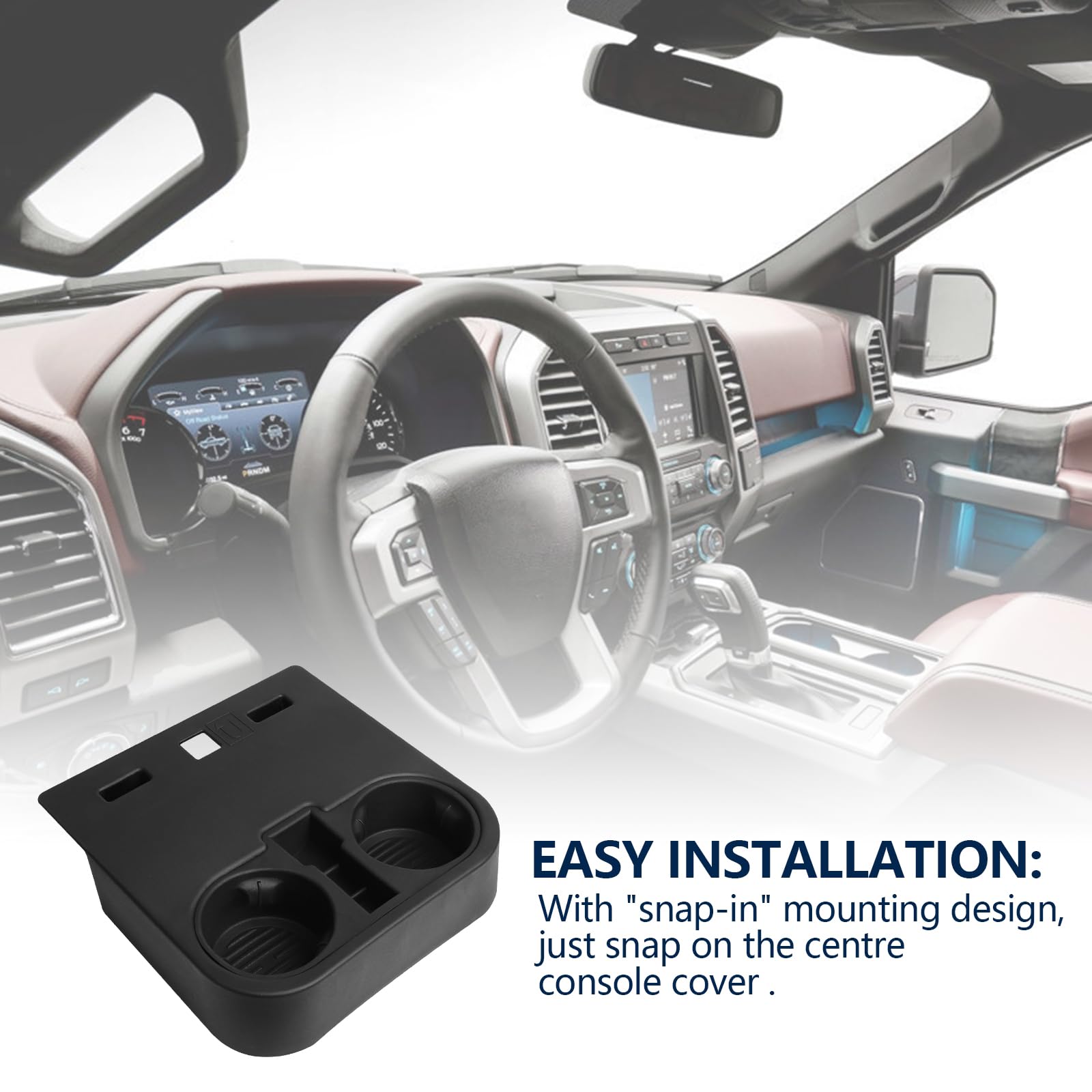 Front Center Console Cup Holder HC3Z-2813562-AB Compatible for Ford F150 2015-2020,F250 F350 F450 Super Duty 2017-2022 Truck Cup Holder Front Seat