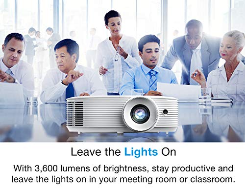 Optoma EH335 1080p DLP Professional Projector | Bright 3,600 Lumens | Business Presentations & Classrooms | Network Control | Up to 15,000-Hr Lamp Life | Speaker Built in | Portable Size
