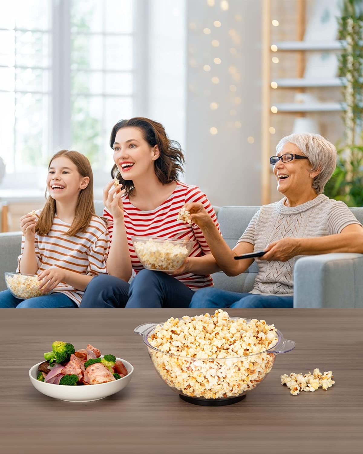 ACONEE Popcorn Maker Electric Hot-oil Popcorn Machine, 16 Cups Popcorn Maker with Nonstick Plate, Stirring Rod, 4Qts Large Lid for Reversible Serving Bowl, 2 Measuring Spoons & Cool Touch Handle