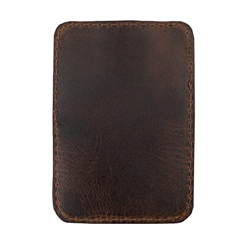 Hide & Drink, Leather Minimalist Card Holder, Holds Up to 4 Cards, Travel Organizer, Accessories, Handmade Includes 101 Year Warranty :: Bourbon Brown