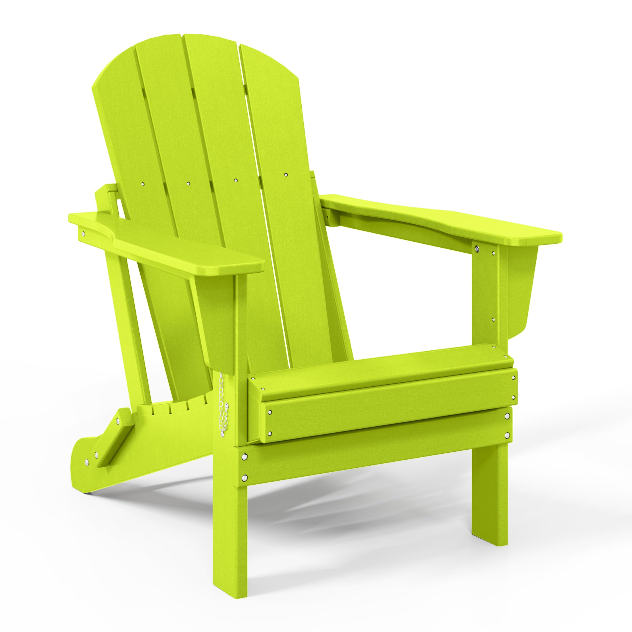 WestinTrends Malibu 2-Piece Set Outdoor Folding Poly Adirondack Chair, Lime
