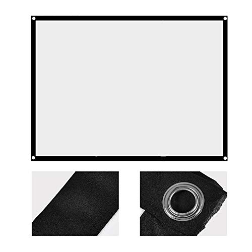 Projection Screen, Projector Curtain, Movie Projector Screen, 60-100 Inch Portable Foldable Non-Crease White Projector Curtain Projection Screen 4:3(72 inches)