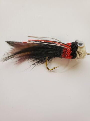 Red and Black Natural Deer Hair Poppers (6)