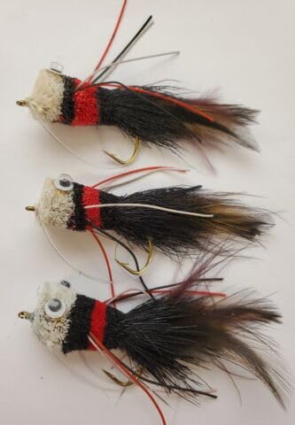 Red and Black Natural Deer Hair Poppers (6)