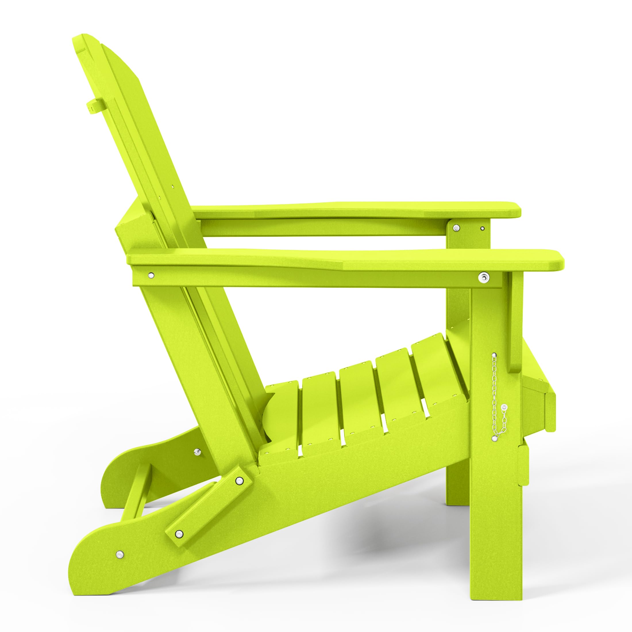 WestinTrends Malibu 2-Piece Set Outdoor Folding Poly Adirondack Chair, Lime