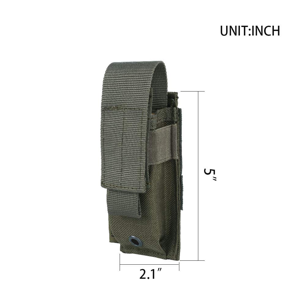 EXCELLENT ELITE SPANKER Molle Single/Double Pistol Mag Pouch Tactical Magazine Pouch Tool Organizer Holder (Single Ranger Green)