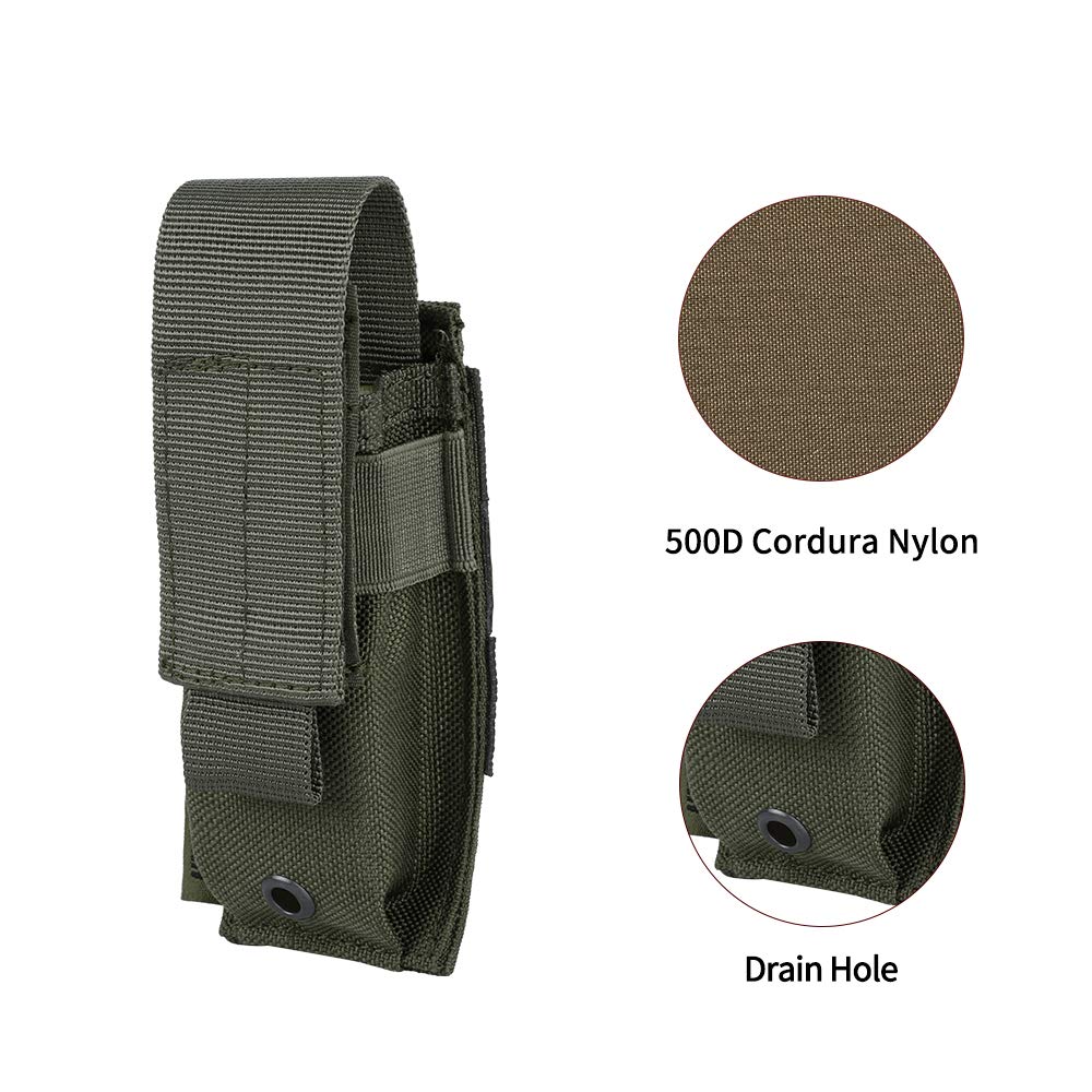 EXCELLENT ELITE SPANKER Molle Single/Double Pistol Mag Pouch Tactical Magazine Pouch Tool Organizer Holder (Single Ranger Green)