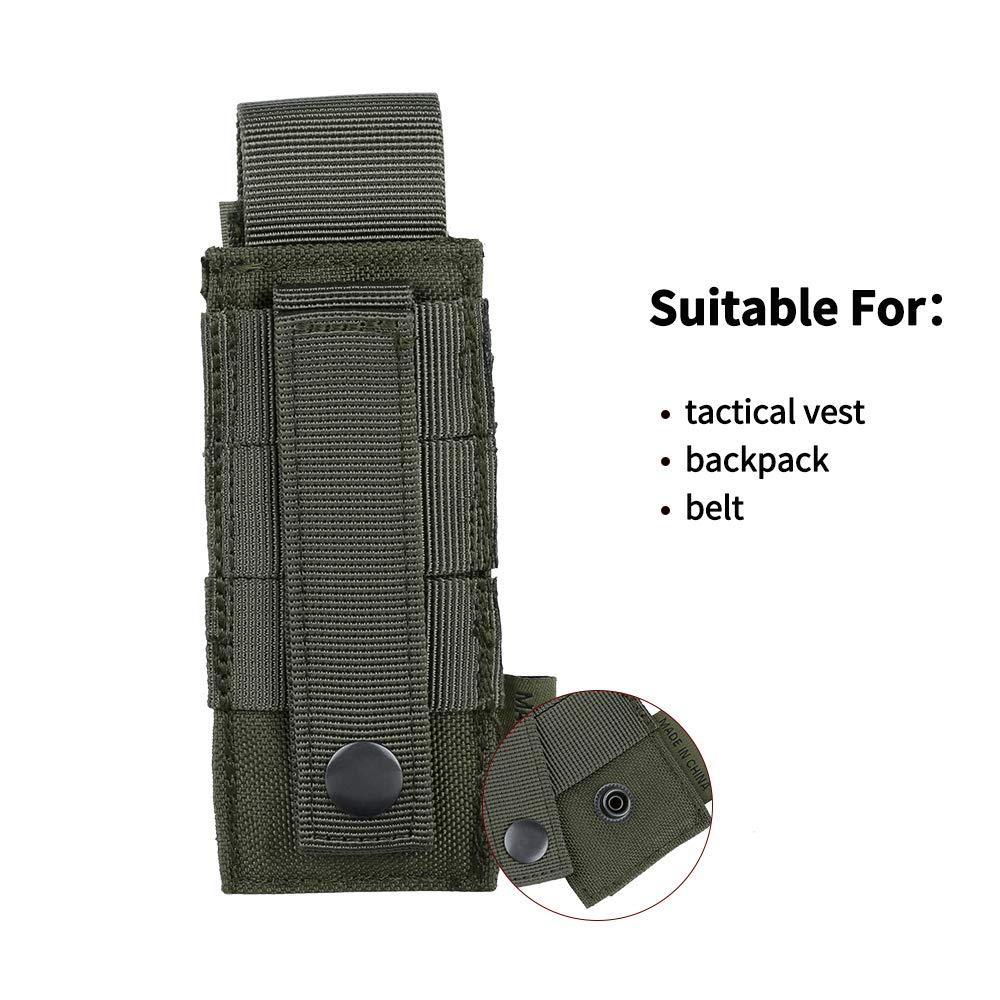 EXCELLENT ELITE SPANKER Molle Single/Double Pistol Mag Pouch Tactical Magazine Pouch Tool Organizer Holder (Single Ranger Green)