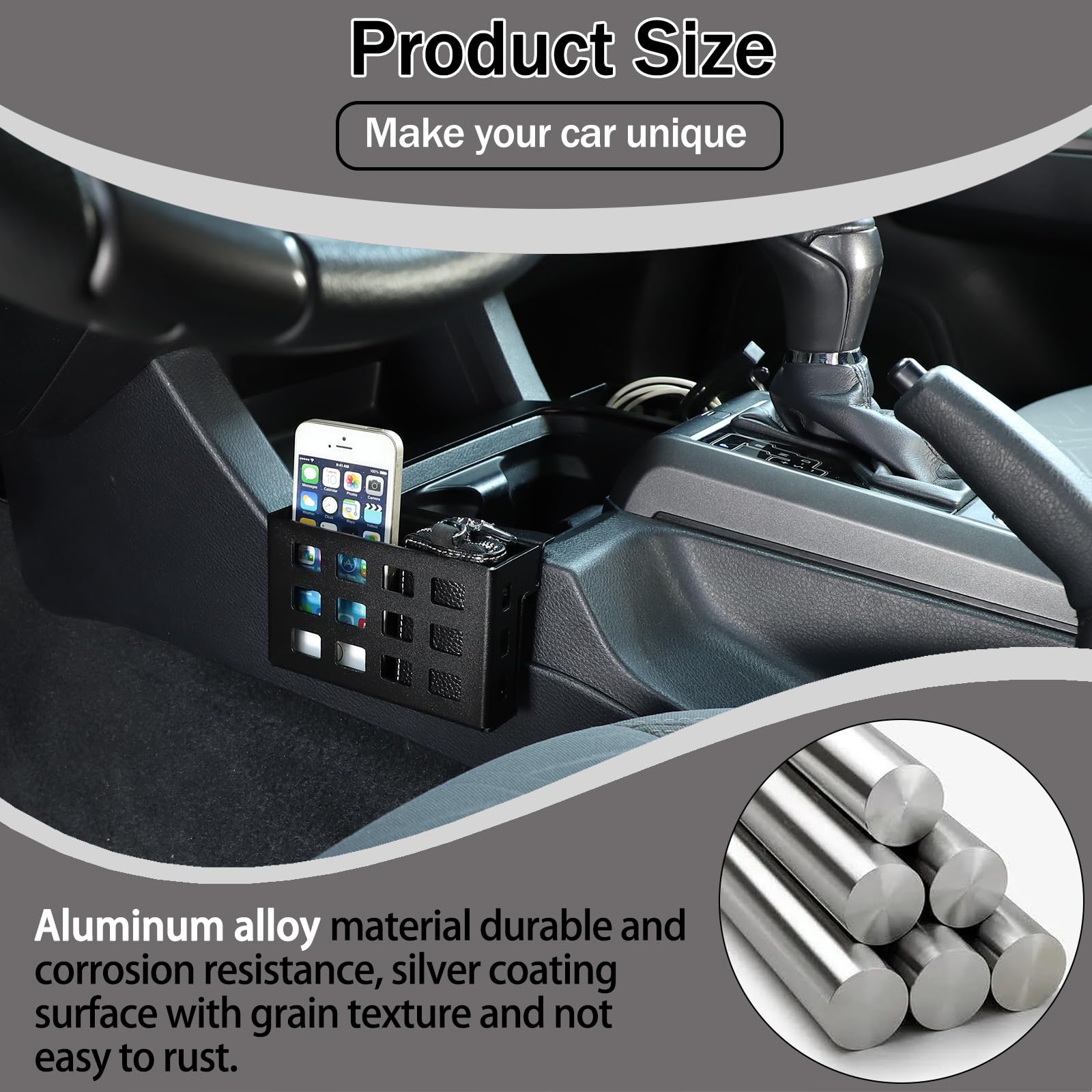 Lcojicep Central Control Storage Box Compatible with Tacoma 2016-2022 Central Control Side Storage Box Gear Shifter Console Organizer Tray,Interior Organizer Accessories
