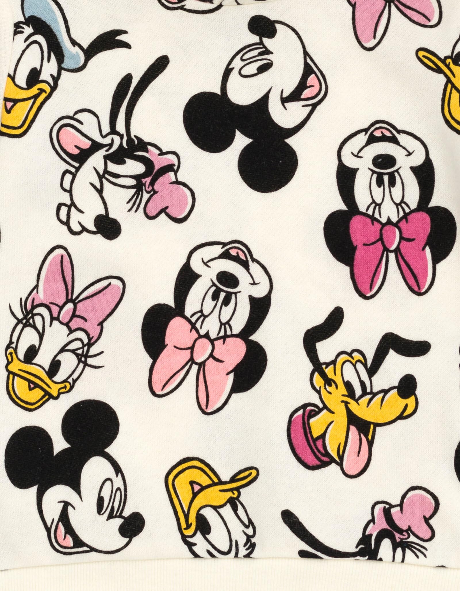 Disney Minnie Mouse Little Girls Fleece Pullover Hoodie White/Bow 7-8
