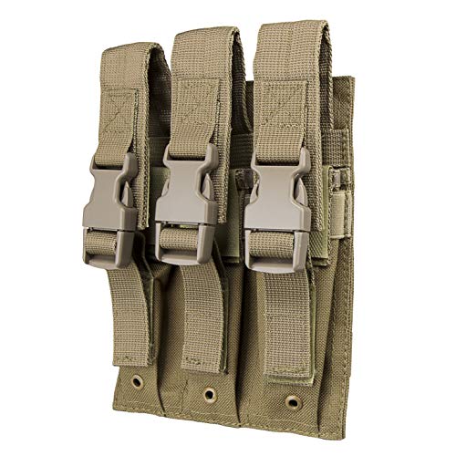 Triple Pistol MOLLE Extended Magazine Pouch 9mm & .40 S&W MP5 MP7 MP9 (Tan)