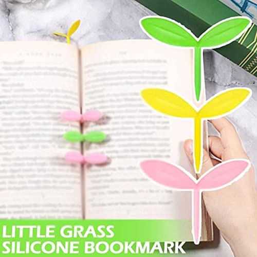 6pcs Creative Cute Little Grass Bud Bookmark Silicone Stationery Book Marker Reading Book Page Book Mark Student School